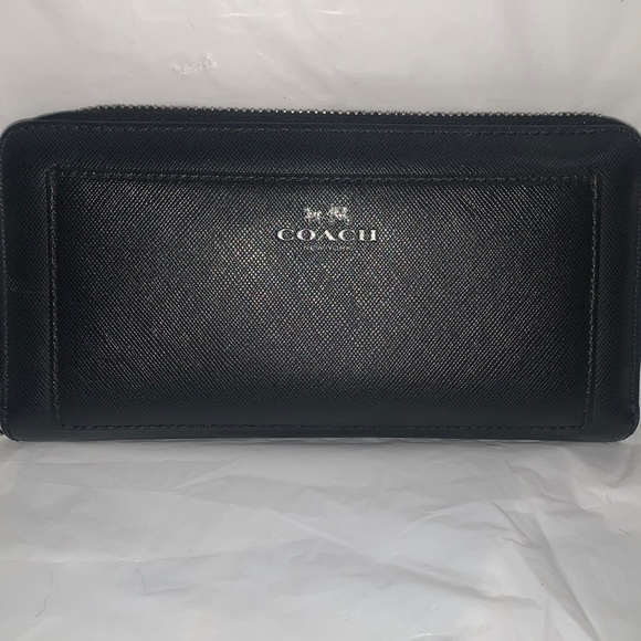 Coach | Bags | Coach Long Black Classic Leather Wallet | Poshmark